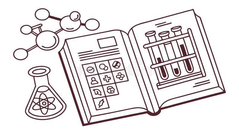 Chemistry Book with Molecular Structures, Vector Design Generative AI ...