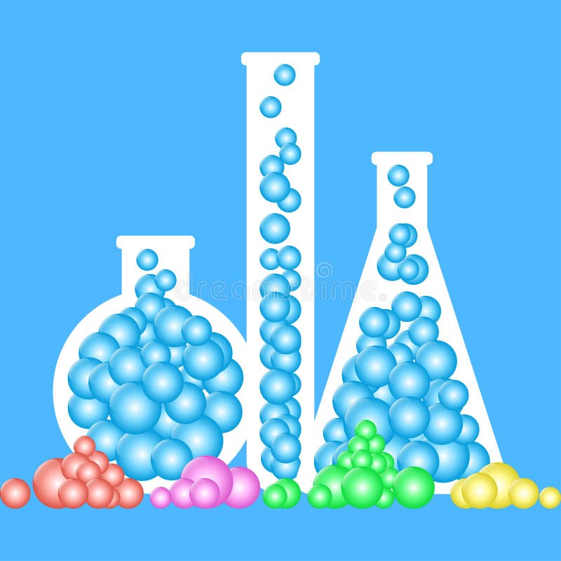 Chemistry bottles stock illustration. Illustration of icon - 96135782