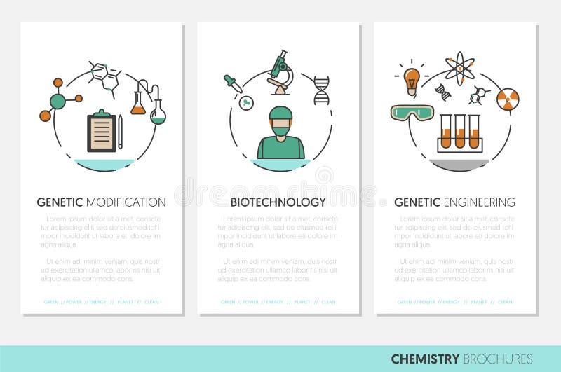 Chemistry Business Brochure Template with Linear Thin Line Icons Stock ...