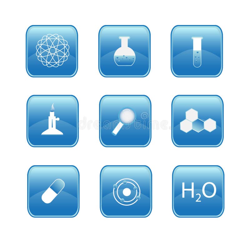 Chemistry buttons stock vector. Illustration of flame - 3460444