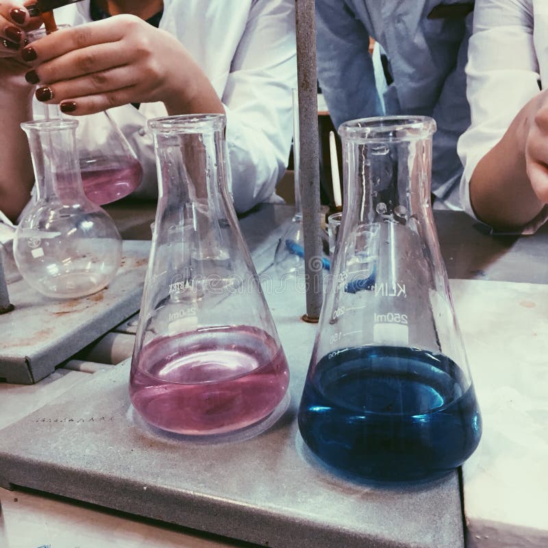 Chemistry stock image. Image of chemical, blue, bottle - 111571397