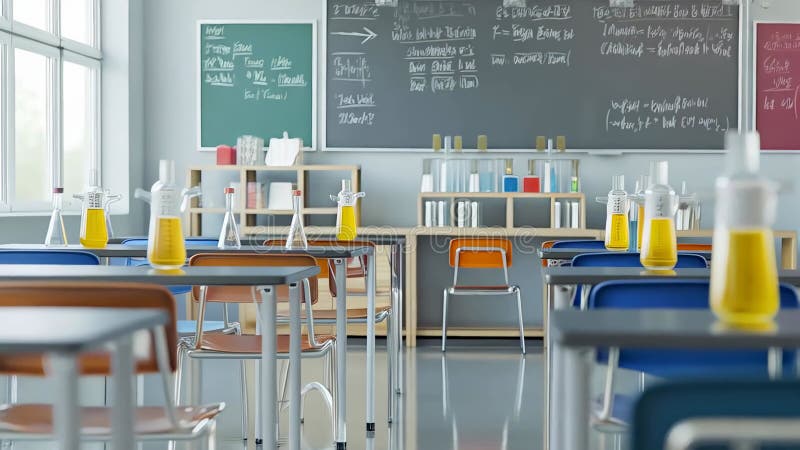 Chemistry Classroom Montage Showcasing Various Experimental Setups and ...