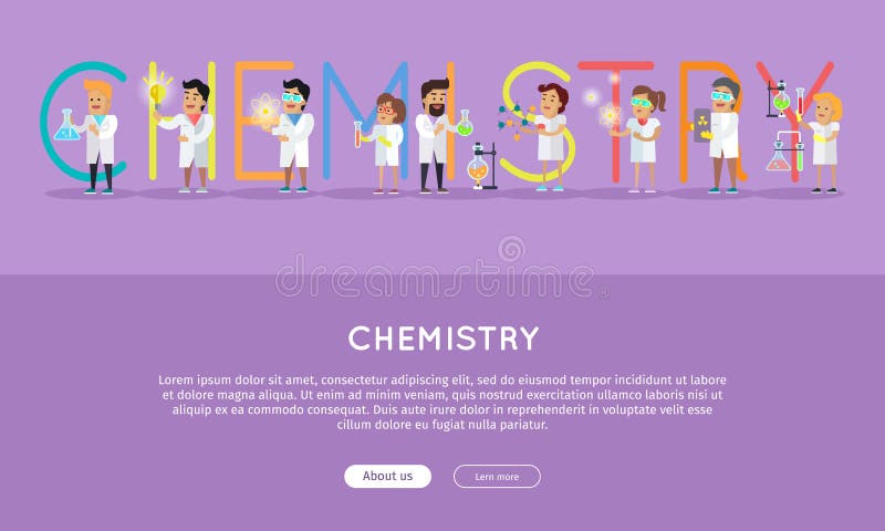 Chemistry Conceptual Flat Style Vector Web Banner Stock Vector ...