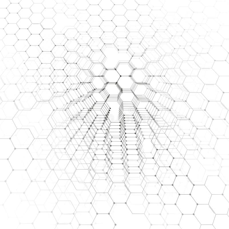 Chemistry 3D Pattern, Hexagonal Molecule Structure on White, Scientific ...