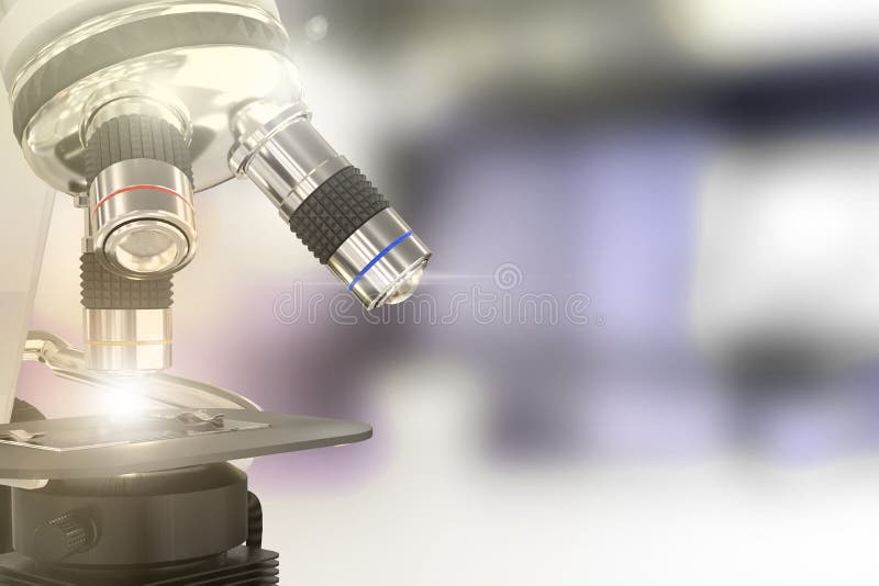 Microbiology Study Concept, Object 3D Illustration - Lab Electronic ...