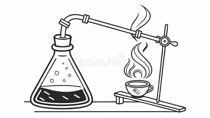 Chemistry Distillation Setup Illustration, Laboratory Process Graphic ...