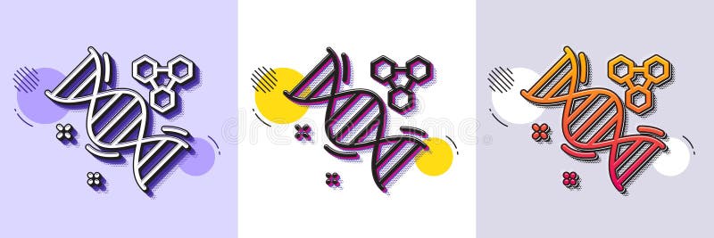 Chemistry Dna Line Icon. Laboratory Analysis Sign. Halftone Dotted ...
