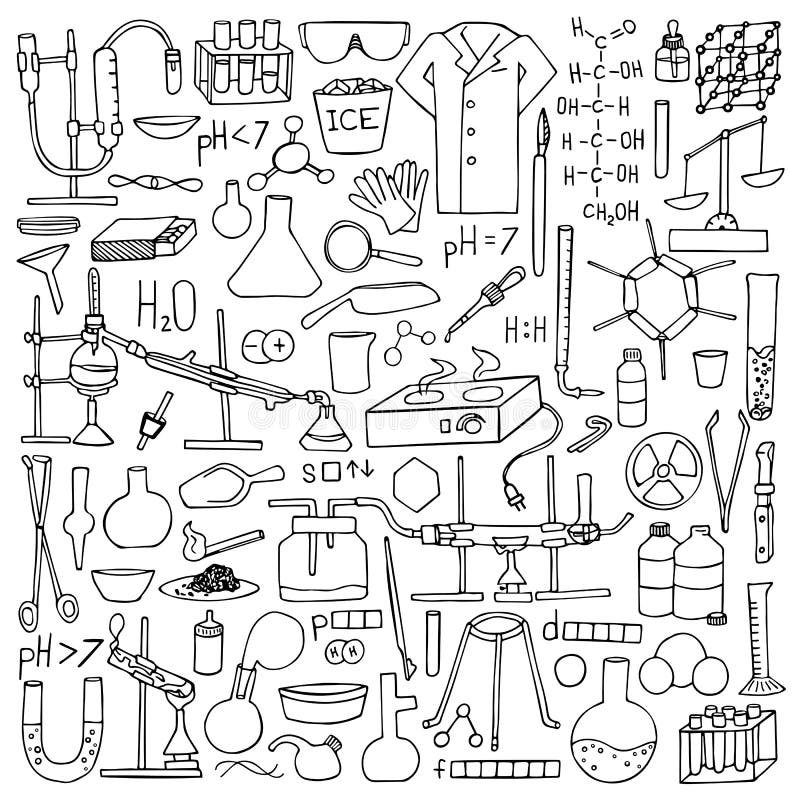 Chemistry doodle. stock illustration. Illustration of chemistry - 18434068