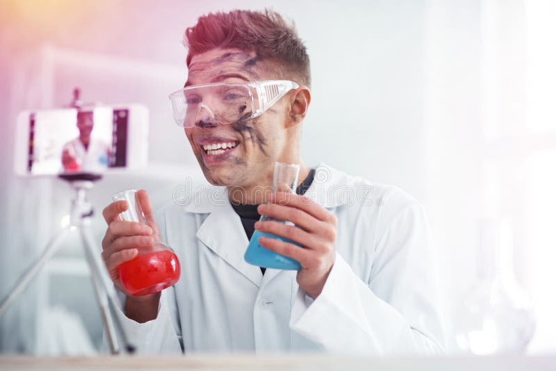 Blonde-haired Student Feeling Emotional after Unsuccessful Chemistry ...