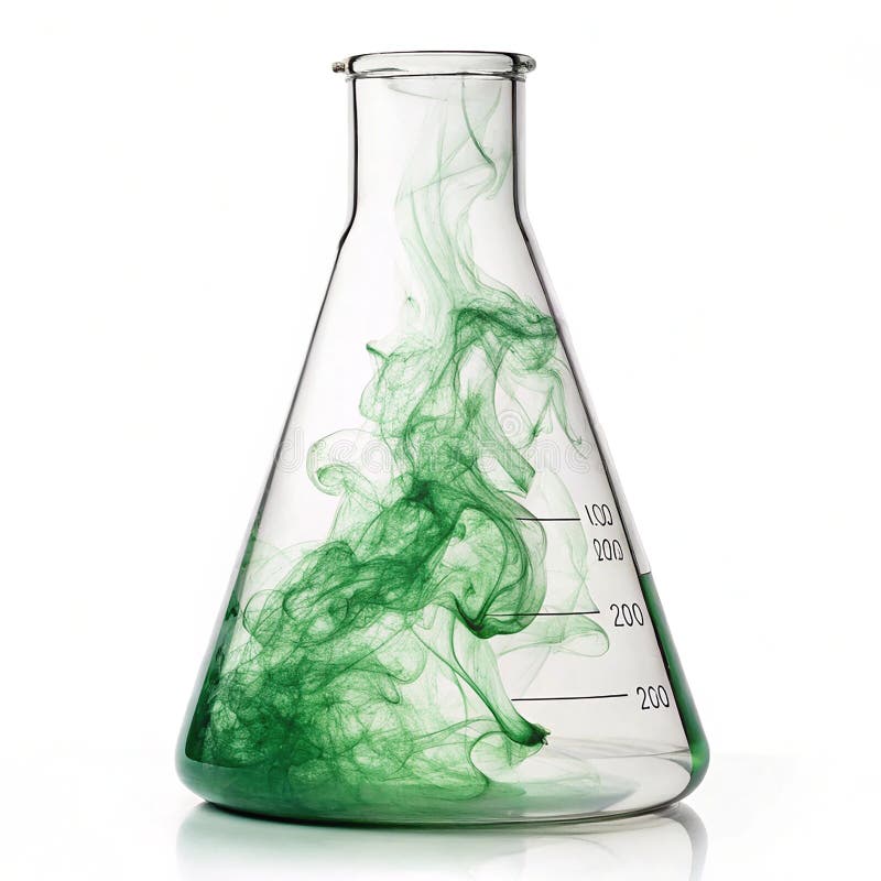 Conical Flask Filled with Green Smoke Stock Illustration - Illustration ...