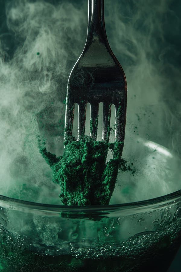 Chemistry Experiment: Green Powder Reaction Stock Photo - Image of foam ...