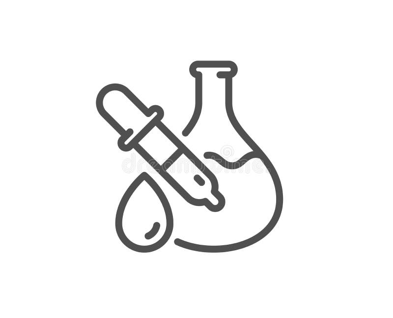 Chemistry Experiment Line Icon. Laboratory Flask Sign. Analysis Pipette ...