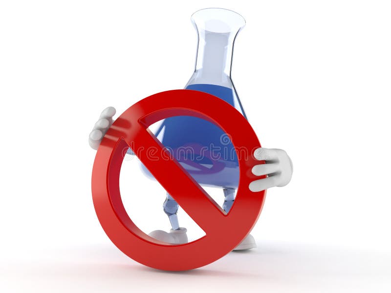 Chemistry Flask Character with Forbidden Symbol Stock Illustration ... Chemistry Flask Character with Forbidden Symbol Stock Illustration ...