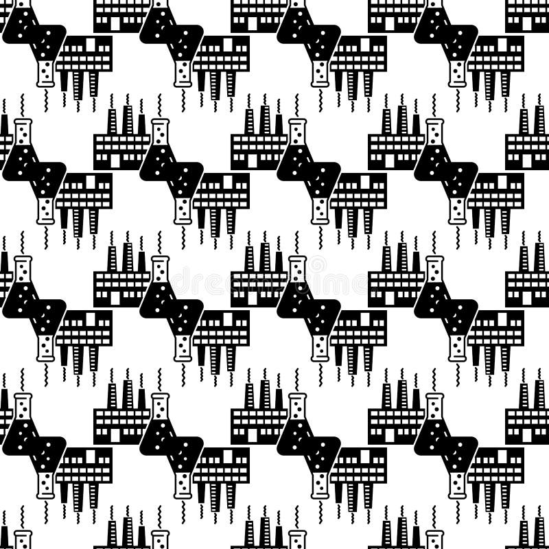 Chemistry Flask Factory Pattern Seamless Vector Stock Vector ...