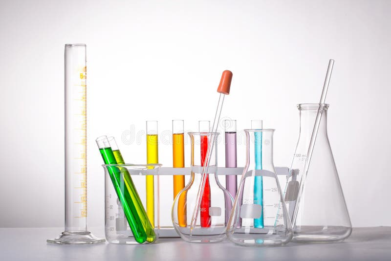 Chemistry flask glassware stock image. Image of researcher - 75042861
