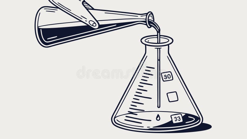 Chemistry Flask Pouring Liquid Beaker Science Experiment Graphic Art ...