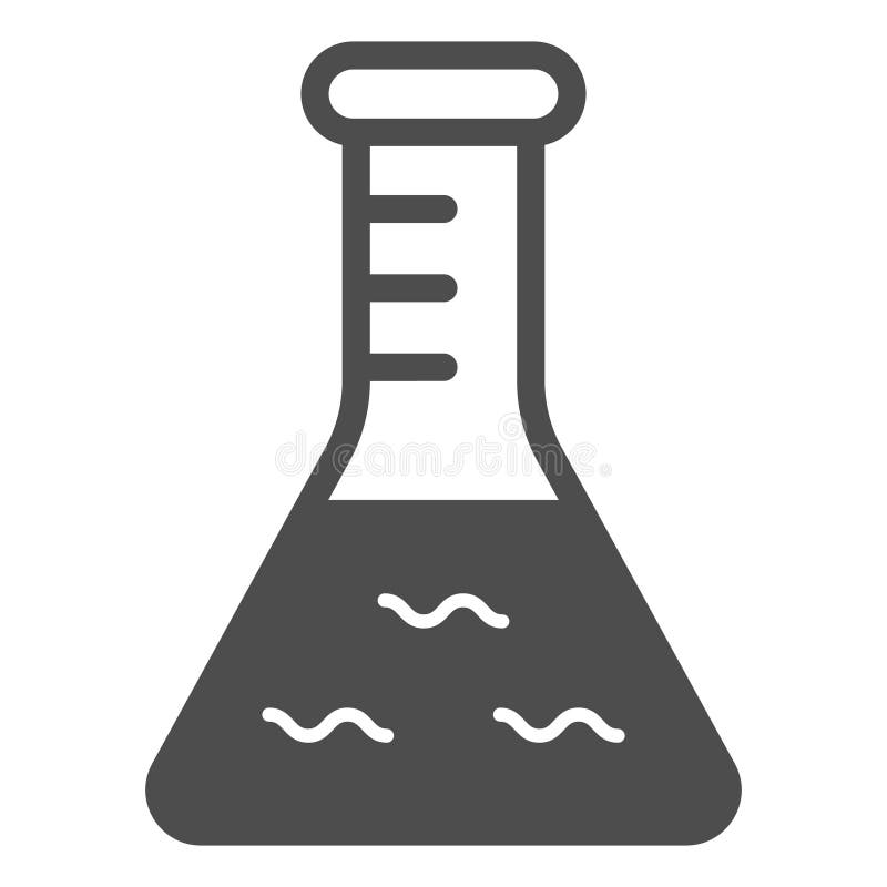 Chemistry Flask Solid Icon, Back To School Concept. Vector Graphics Stock Illustration ...