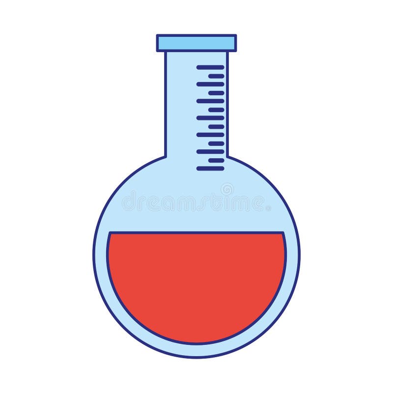 Chemistry Flask Symbol Isolated Blue Lines Stock Vector - Illustration ...