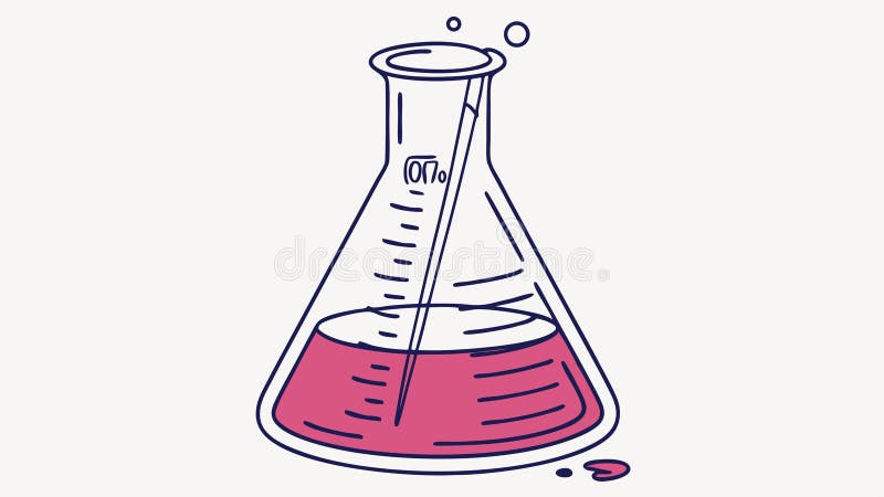 Chemistry Flask Vector Art with Pink Liquid, Science Labware Design ...