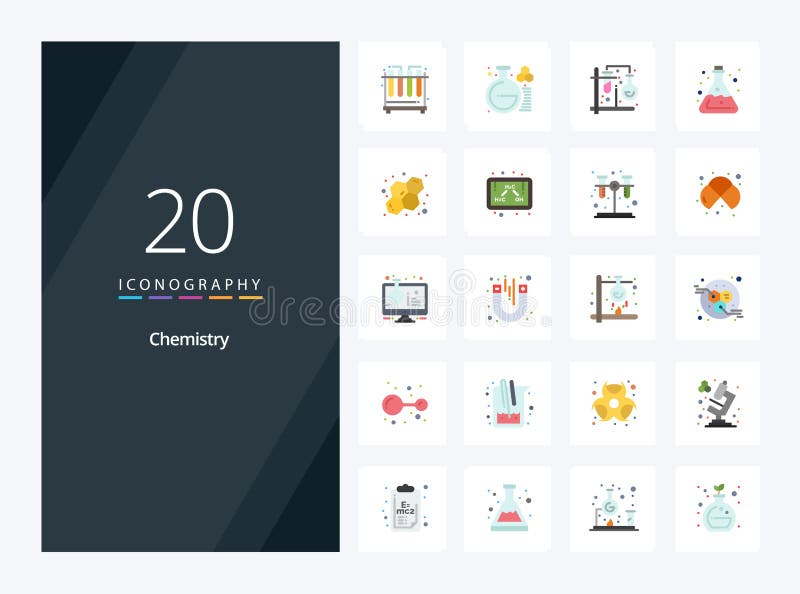 20 Chemistry Flat Color Icon for Presentation Stock Vector ...