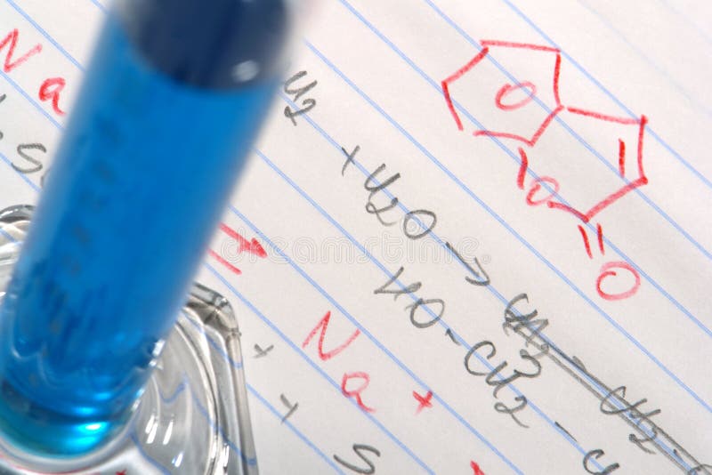 Chemistry Formulas in Science Research Lab Stock Image - Image of ...