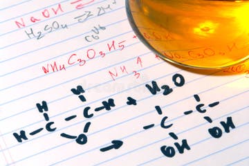 Chemistry Formulas in Science Research Lab Stock Image - Image of ...