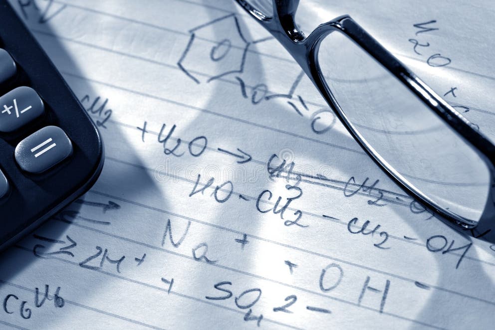 Chemistry Formulas in Science Research Lab Stock Photo - Image of ...