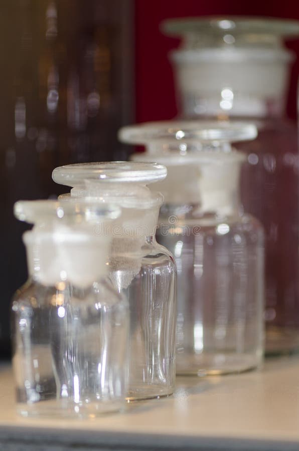 Chemistry glass vessels stock photo. Image of experimental - 39228420