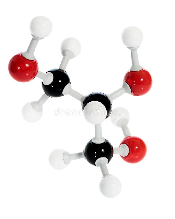 Glycerol Molecule 3d, Molecular Structure, Ball and Stick Model ...