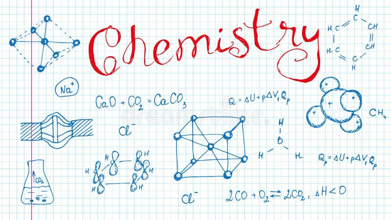 Chemistry Hand-drawn Doodles Stock Vector - Illustration of document ...