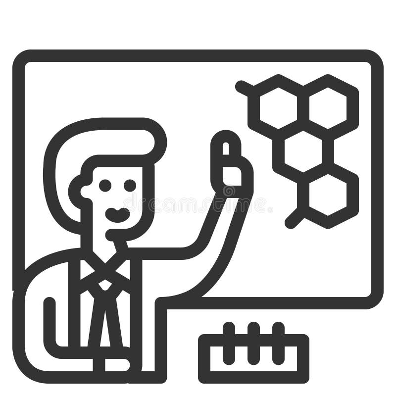 Chemistry Icon Line Vector Illustration Stock Vector - Illustration of education, biochemistry ...