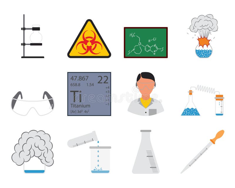 Chemistry Icon Set stock vector. Illustration of beaker - 239473541