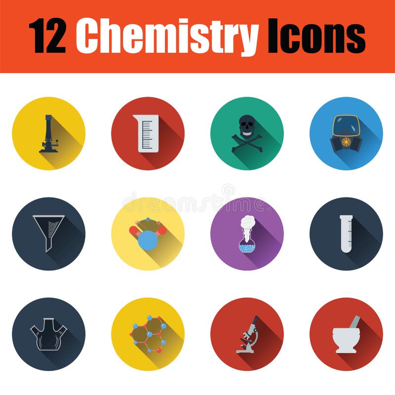 01 Chemistry Icon Set stock vector. Illustration of experiment - 216518310