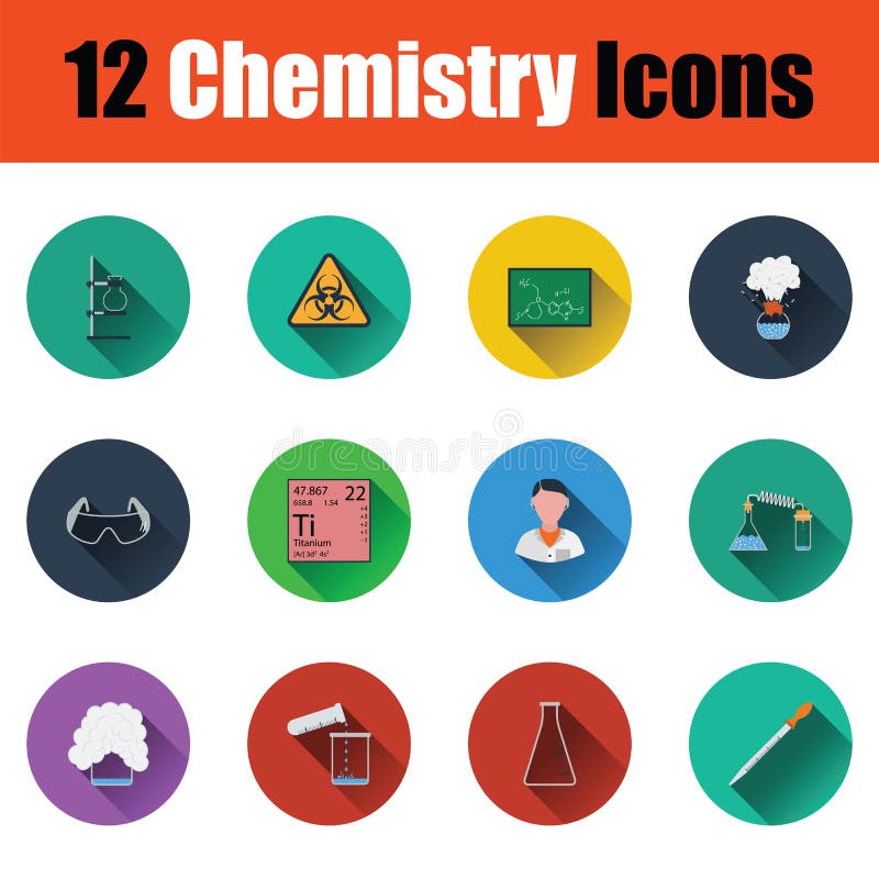 Chemistry Icon Set stock vector. Illustration of bottle - 194360583