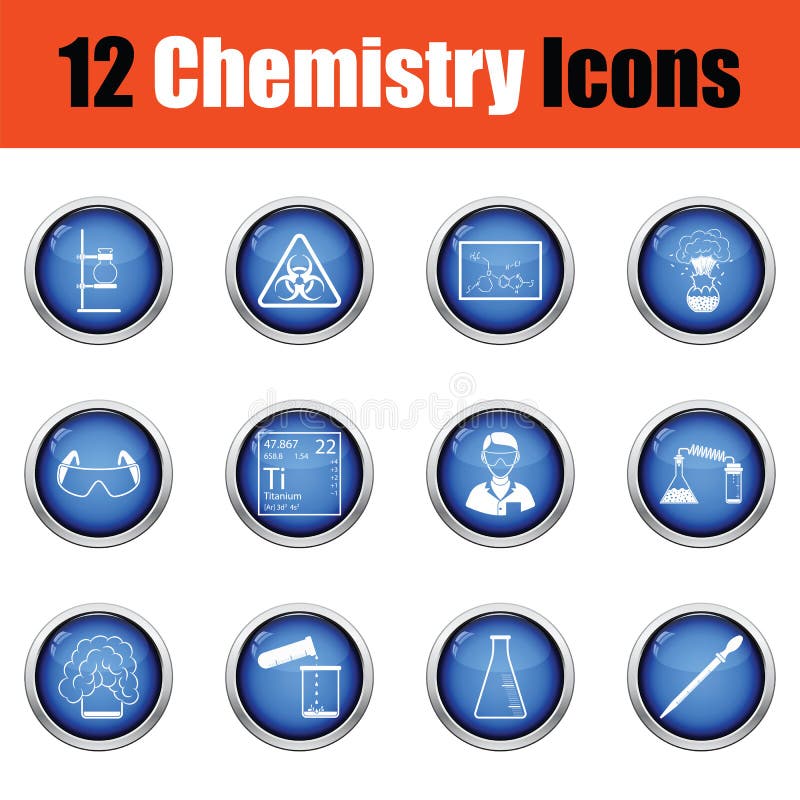 Chemistry icon set. stock vector. Illustration of discovery - 77157120