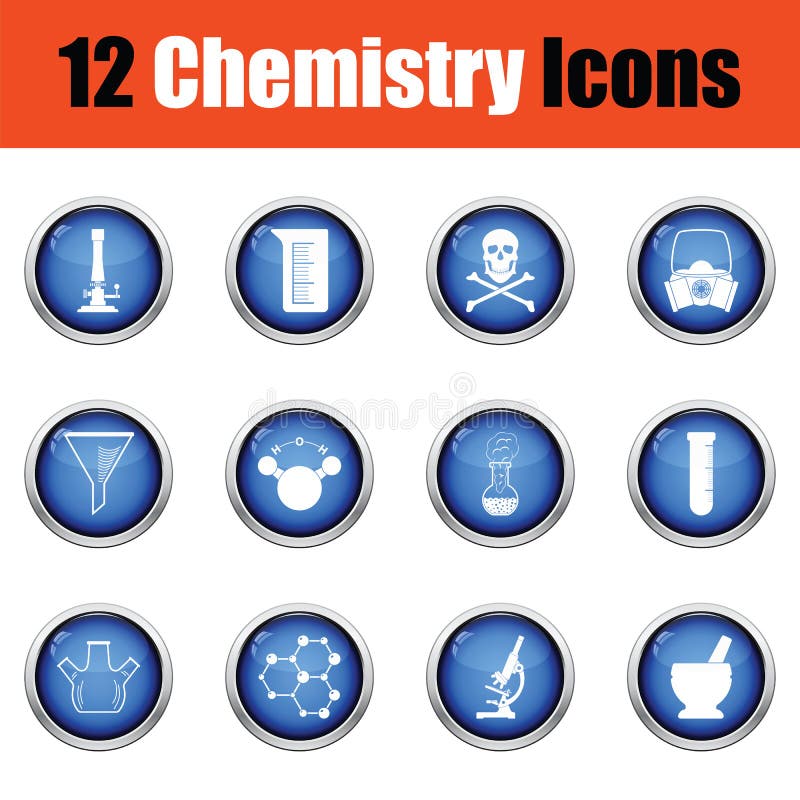 Chemistry icon set stock vector. Illustration of graphic - 70487336