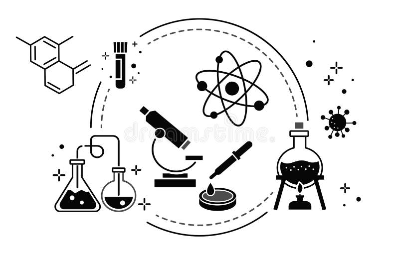 Chemistry icons line set stock vector. Illustration of tube - 267788376
