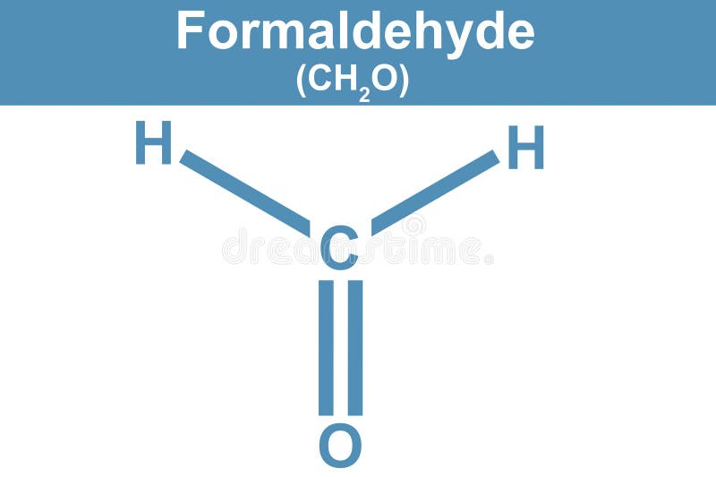 Chemistry Illustration of Formaldehyde in Blue Stock Illustration ...