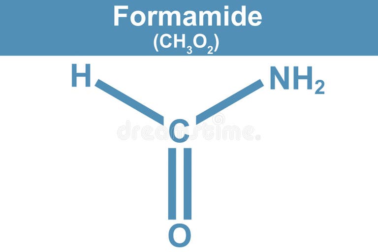 Chemistry Illustration of Formamide in Blue Stock Illustration ...