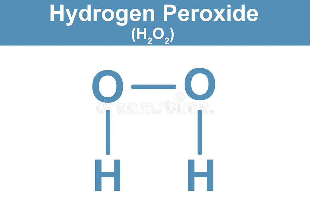 Chemistry Illustration of Hydrogen Peroxide in Blue Stock Illustration ...