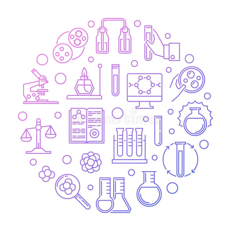 Chemistry Round Colorful Illustration Stock Vector - Illustration of ...