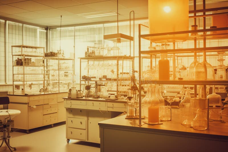 Chemistry Lab in a Laboratory with a Mixture , Created with Generative ...