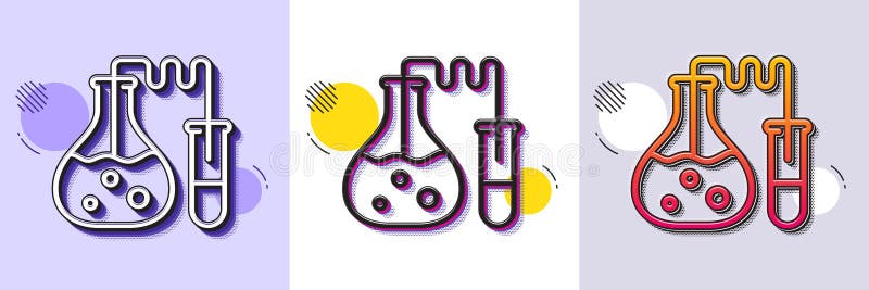 Chemistry Lab Line Icon. Laboratory Flask Sign. Analysis. Halftone ...