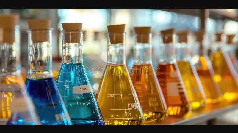 Chemistry Lab Multicolored Liquids in Test Tubes Science and Chemistry ...