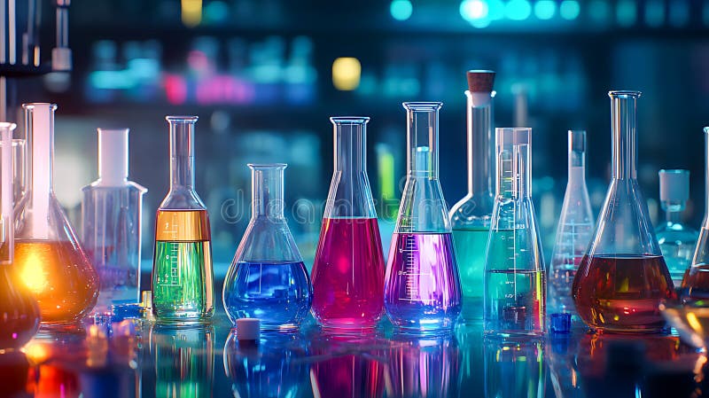 Chemistry Lab Setup, Isolated. White Background, Ai Generated Stock ...