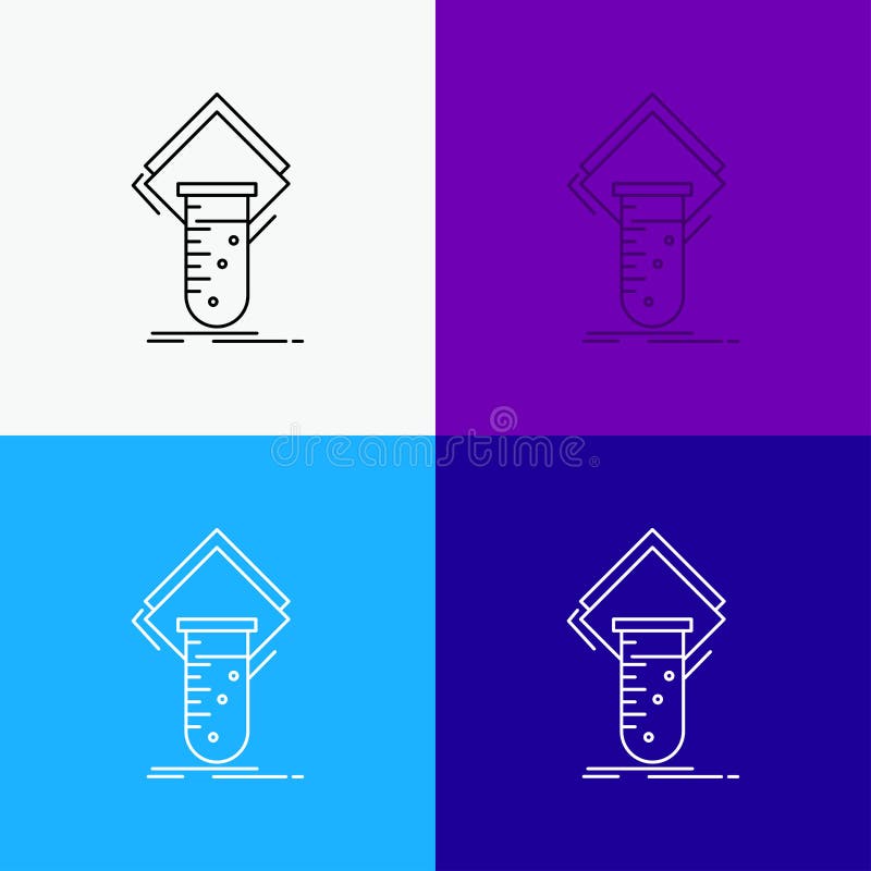 Chemistry, Lab, Study, Test, Testing Icon Over Various Background. Line ...