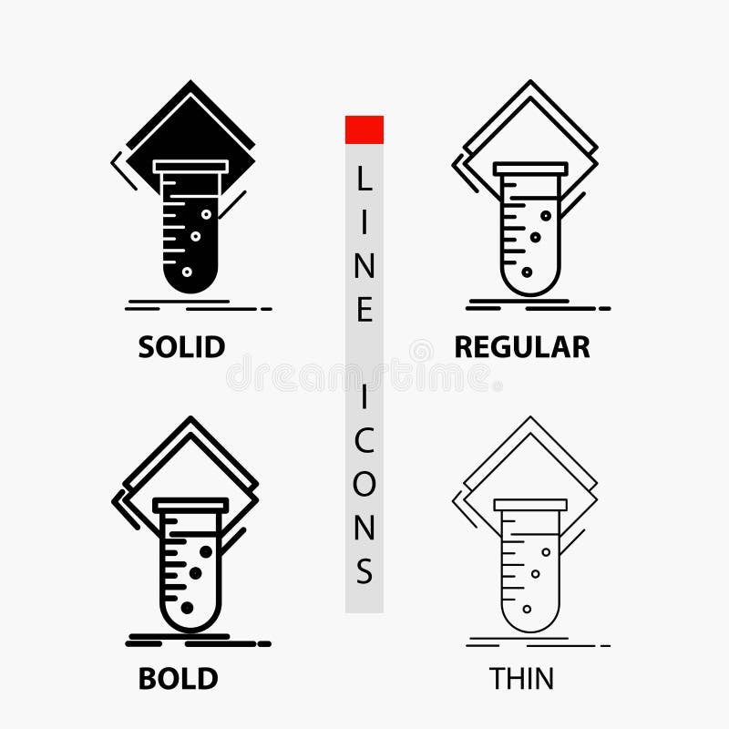 Chemistry, Lab, Study, Test, Testing Icon in Thin, Regular, Bold Line ...