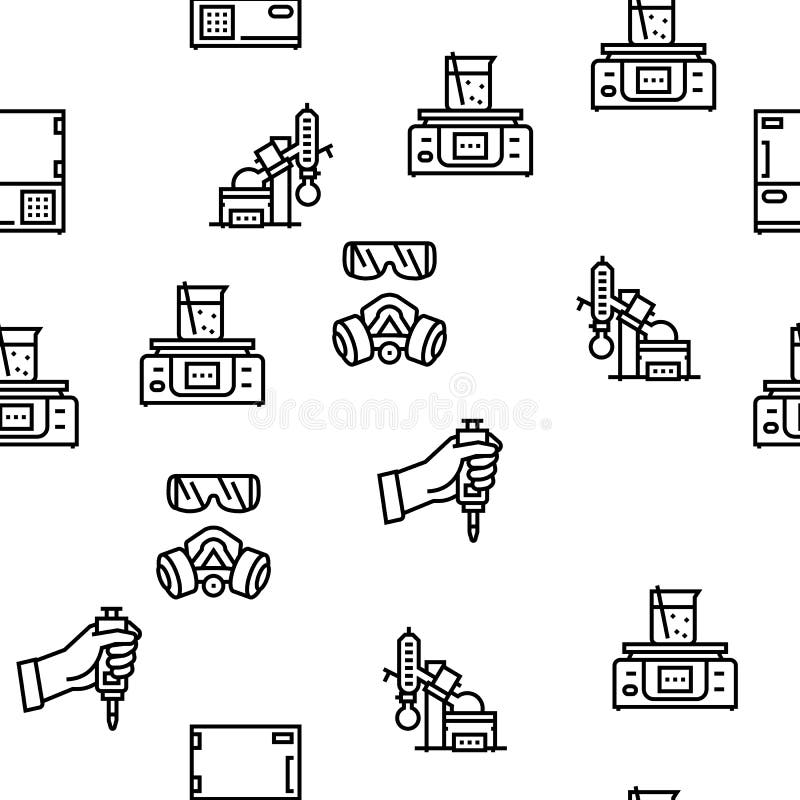 Chemistry Laboratory Vector Seamless Pattern Stock Vector ...