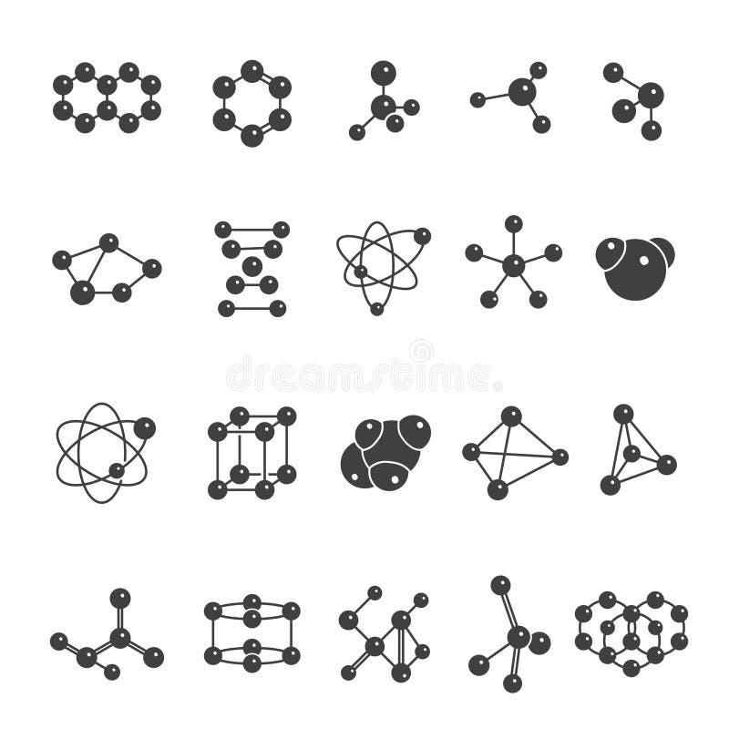 Chemistry Molecular Model Kit, Structure Black Icon Stock Vector ...