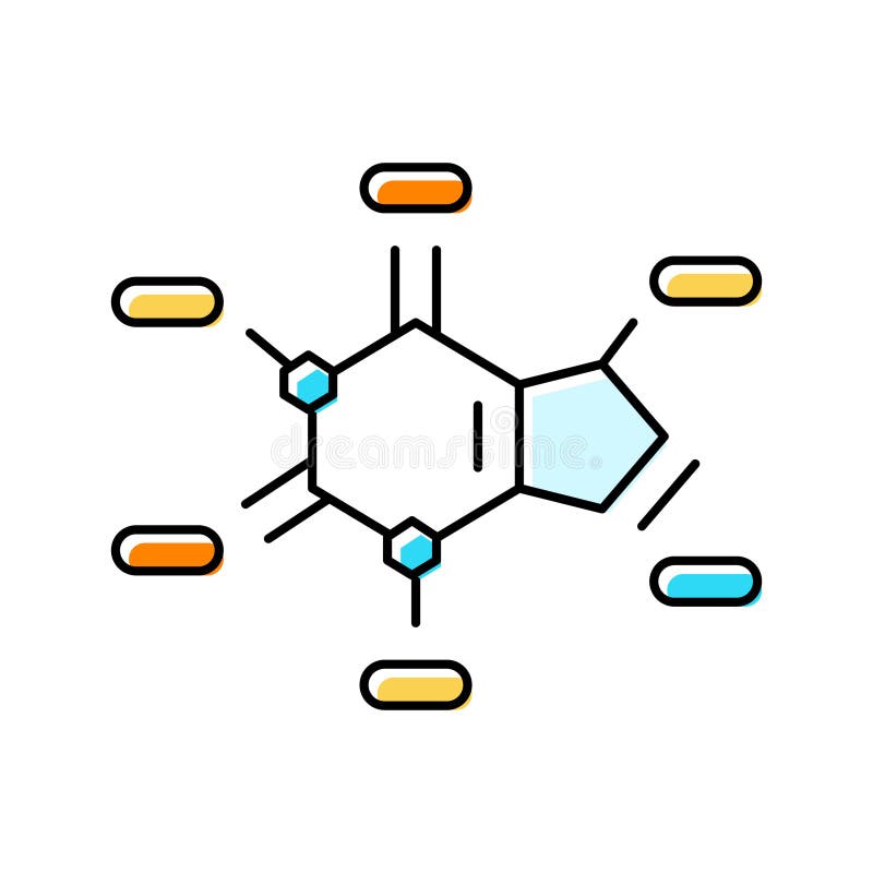 Chemistry Molecular Structure Color Icon Vector Illustration Stock ...